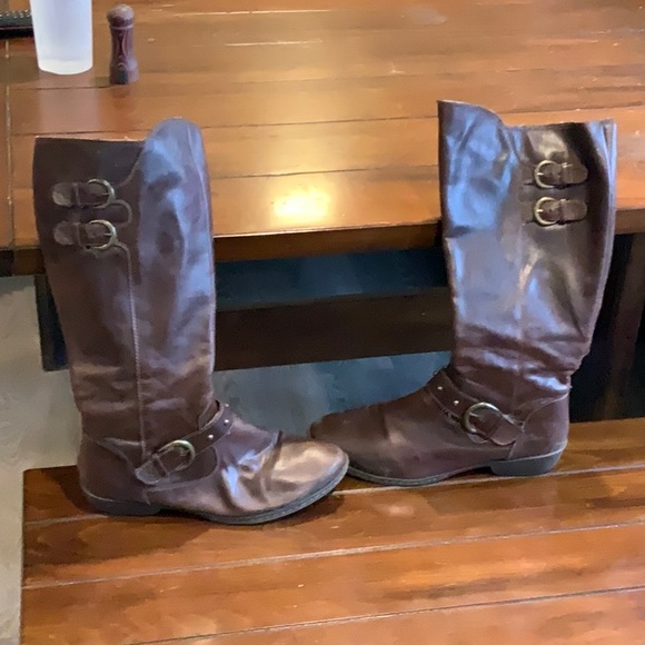 Born | Shoes | Brown Leather Like Knee Boots | Poshmark